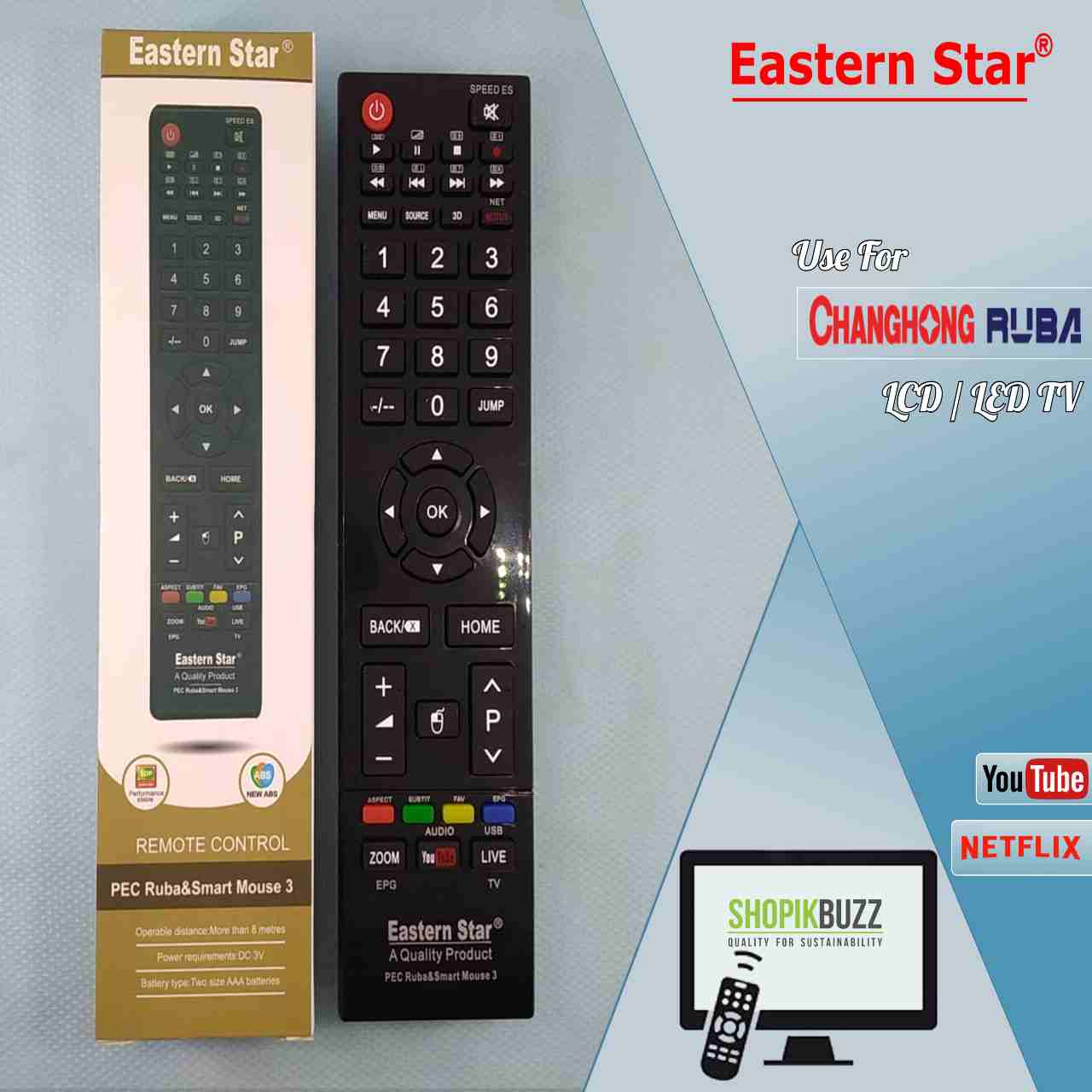 ChangRuba Remote with Mouse Button for TV | Shopikbuzz